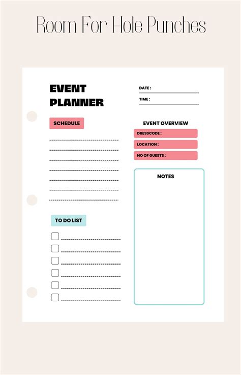 Event Planner Printable Editable Event Schedule Simple Etsy