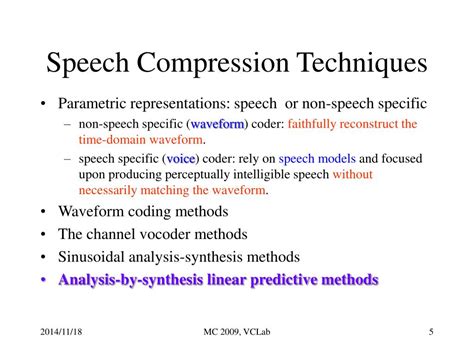 PPT Introduction To Voice Compression VC Lab 2009 PowerPoint