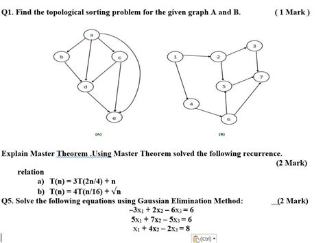 Solved Q Find The Topological Sorting Problem For The Chegg