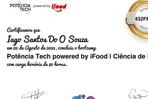 🚀 Concluí O Bootcamp Potência Tech Powered By Ifood Em Ciência De Dados 📊 Iago Ó Sql