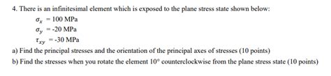 solved 4 there is an infinitesimal element which is exposed