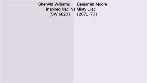Sherwin Williams Inspired Lilac Sw 6820 Vs Benjamin Moore Misty Lilac