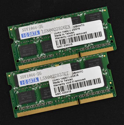 【目立った傷や汚れなし】4gb 2gb 2枚組 Pc3 8500s Ddr3 1066 Sodimm 204pin 2rx8 ノート
