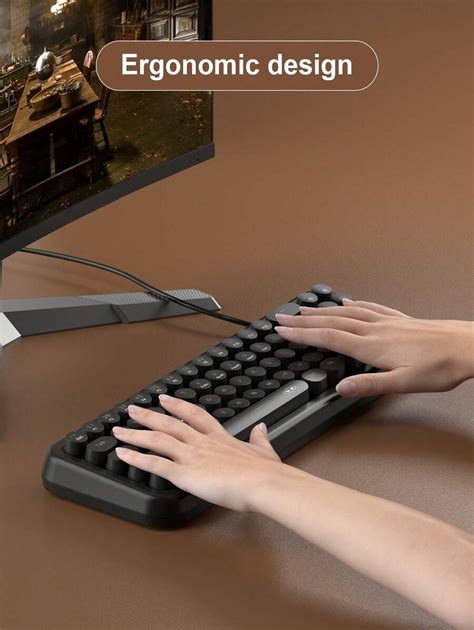 Magegee Ts91 60 Round Keycaps Wired Keyboard 68 Keys Rgb Backlight