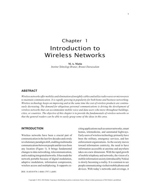 Pdf Introduction To Wireless Networks