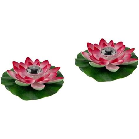 2 Pièces Lumière Solaire De Lotus Lampe Solaire Fleur De Lotus Décor