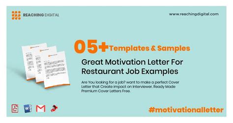 Great Motivation Letter For Restaurant Job 05 Examples