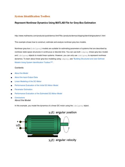 System Identification Toolbox Dc Motor Pdf Parameter Computer