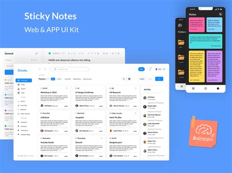 Sticky Notes Web And App Ui Kit By Designist On Dribbble