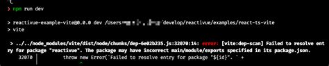 Run Examplesreact Ts Vite Will Throw Error · Issue 63 · Antfureactivue · Github