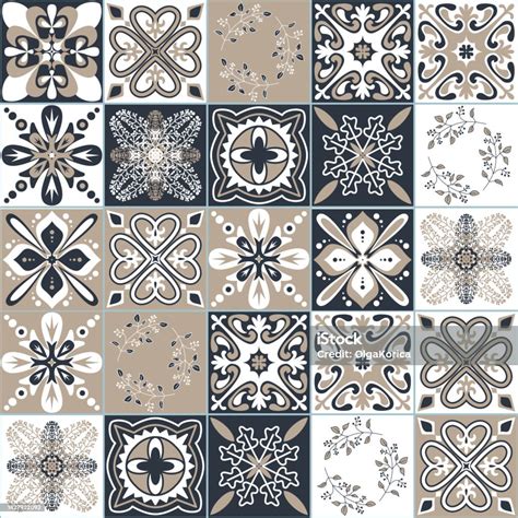 모로코 아랍어 스타일의 블랙 베이지 화이트 이음새가 없는 패턴 실내 장식을위한 벡터 일러스트 레이 션 0명에 대한 스톡 벡터 아트 및 기타 이미지 Istock