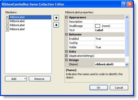 Ribboncombobox Items Collection Editor Componentone Ribbon For Winforms