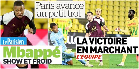 Revue de presse PSG Nantes Mbappé Navas Leipzig notes Canal