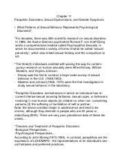 Abnormal Lecture Docx Chapter Paraphilic Dosorders Sexual Dysfunctions And Gender