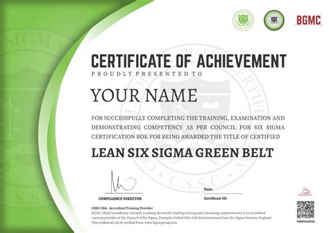 Lean Six Sigma Green Belt Bgmc Cssc Accredited Examination