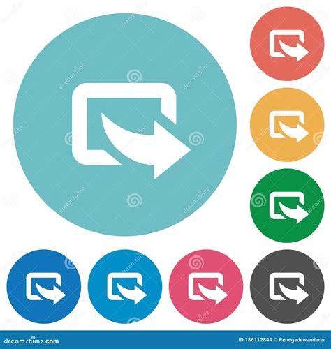 Flat Export Icon Set On Round Color Background Stock Vector