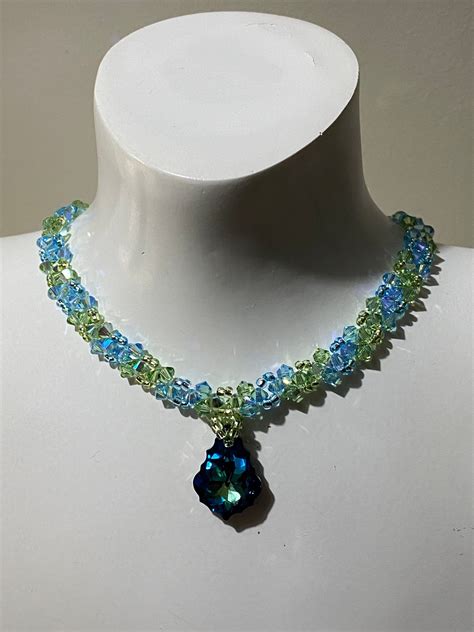 Genuine Crystal Choker Peridot Ab Choker Aquamarine Ab2x Baroque