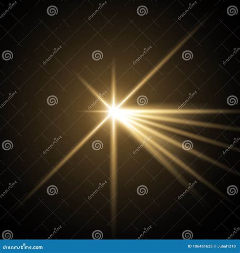 Luz Con Un Resplandor Color De Oro Ilustración del Vector