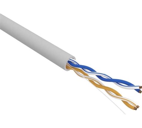 Кабель Rexant витая пара U Utp Cat 5e Zh нг А Hf 2x2х0 52мм 24awg Indoor Solid серый