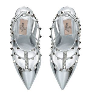 Womens Valentino Garavani Silver Mirrored Rockstud Pumps 100 Harrods UK
