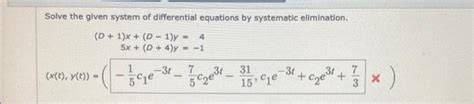 Solved Solve The Glven System Of Differential Equations By Chegg