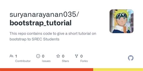 Github Suryanarayanan Bootstrap Tutorial This Repo Contains Code To Give A Short Tutorial