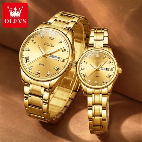 Olevs Stainless Steel Couple Watches T Set His And Her Watch Set