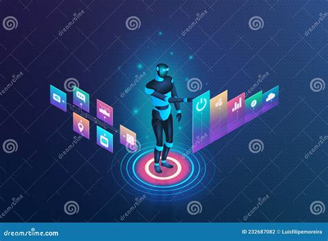 Robotic Process Automation Concept RPA 3D Isometric Illustration
