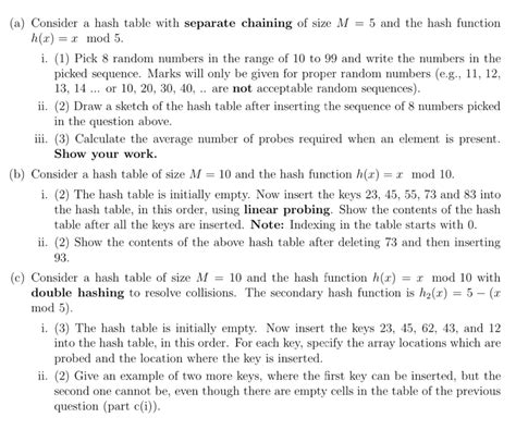 Solved A Consider A Hash Table With Separate Chaining Of