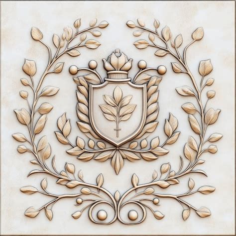Ornate Floral Crest Design Premium Ai Generated Image