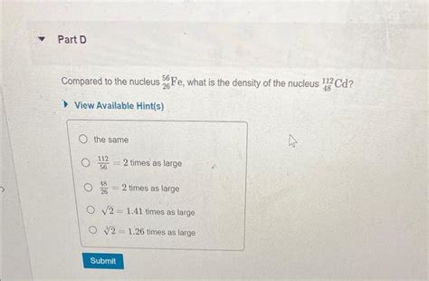 Solved Compared To The Nucleus 2656fe What Is The Density