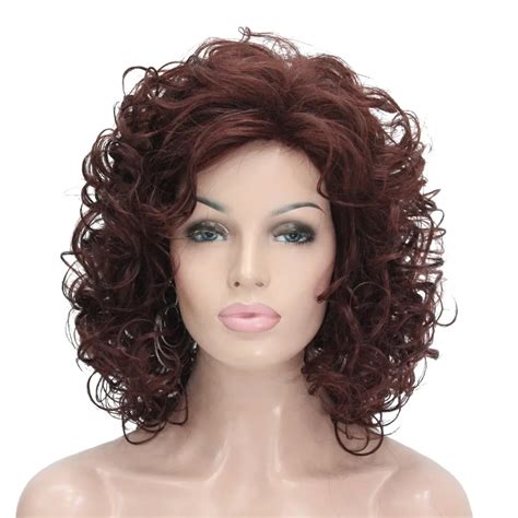Strongbeauty Womens Wig Blondeauburn Medium Curly Hair Natural