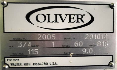 Oliver 2005 Varislicer Bread Slicer Variable Slice Thickness Vision