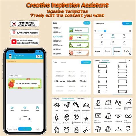 Label Maker With 1 Roll Adhesive Labels D30 Label Maker With Tape Wireless Bluetooth Portable