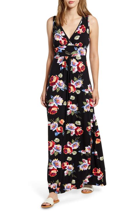 Loveappella Floral Print Maxi Dress Nordstrom