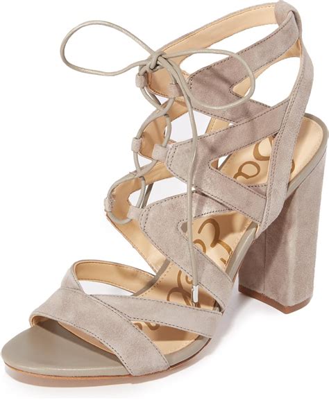 Sam Edelman Womens Yardley Heeled Sandal Putty Suede 10