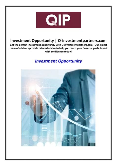 PPT Investment Opportunity Q Investmentpartners PowerPoint