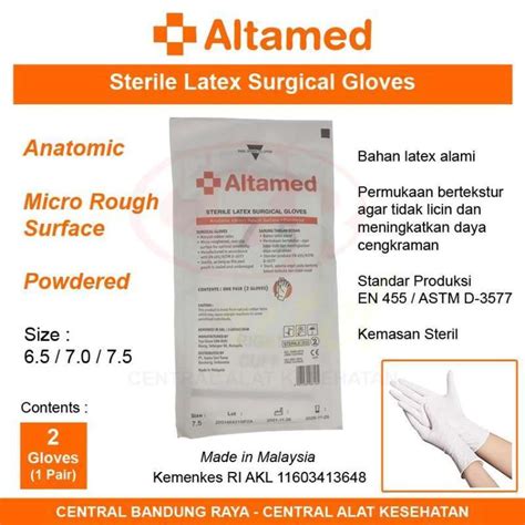 Jual Altamed Sterile Latex Surgical Gloves Powdered Sarung Tangan