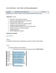 CIS245L U3 LabReport Seau Baquera Docx Unit 3 Lab Report User Printer And Storage Management