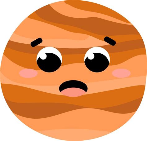Colorido Lindo Planeta Venus En Estilo Infantil Con Cara Kawaii En