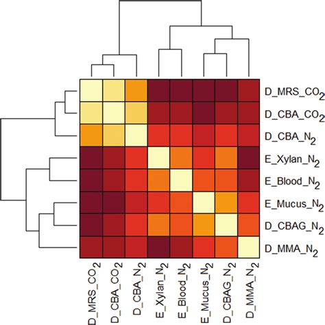 Heatmap Of Euclidean Distances Of Isolated Bacterial Communities