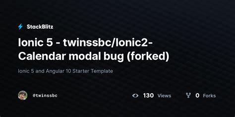 Ionic 5 Twinssbc Ionic2 Calendar Modal Bug Forked StackBlitz