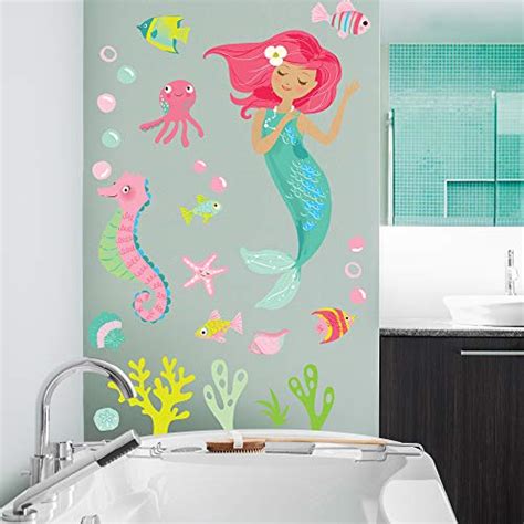 Wallies Vinyl Wall Decals Mermaid Wall Sticker For Girls Bedroom Or B