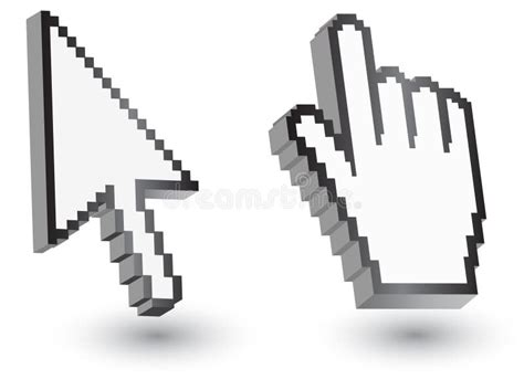 Iconos De Los Cursores Del Pixel Flecha De La Mano Del Ratón Stock de