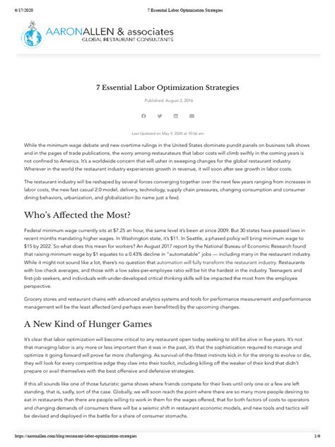 7 Essential Labor Optimization Strategies Pdf Labour Economics