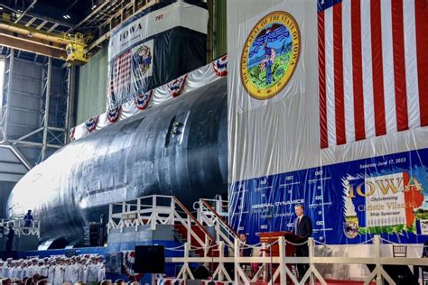 Us Navy Christens 6th Block Iv Virginia Class Submarine Uss Iowa Ssn 797 Flipboard