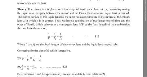 Expt To Determine The Refractive Index Of A Liquid By Pin Method Using A Plane Mirror And A