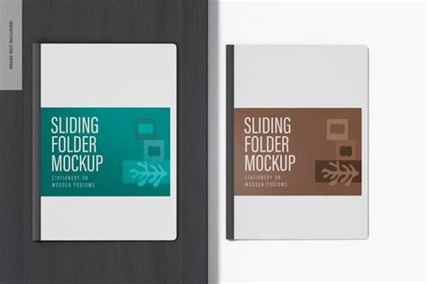 Premium Psd Corporate Sliding Folders Mockup Top View