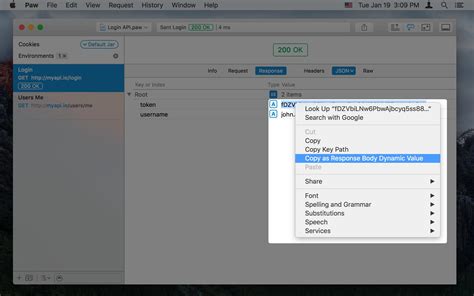 Javascript Paw Copy Response Field Into Environment Stack Overflow