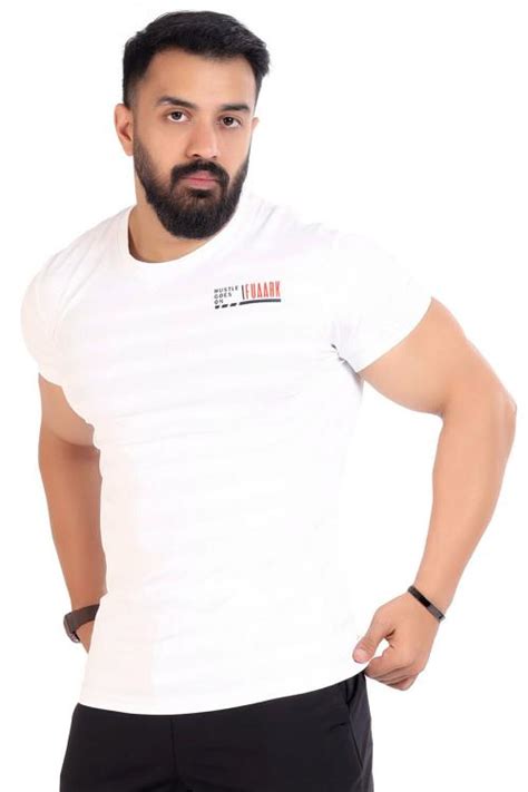 Buy Fuaark Emblem Sports And Gym Half Sleeve Tshirt White Online At